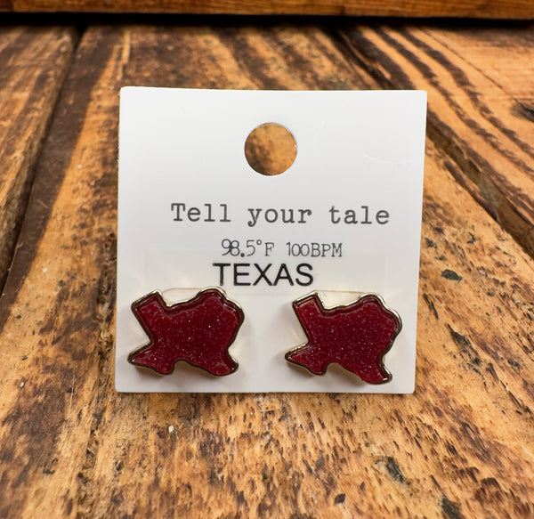 Maroon Texas Studs – The Cactus Pearl